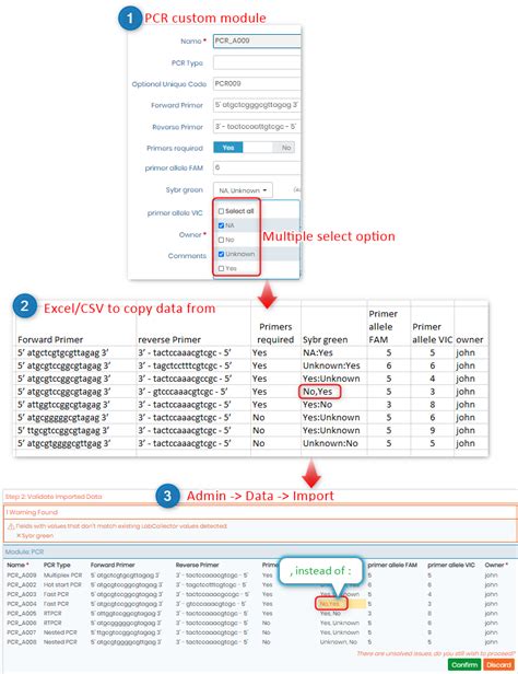 how to solve errors while importing data labcollector