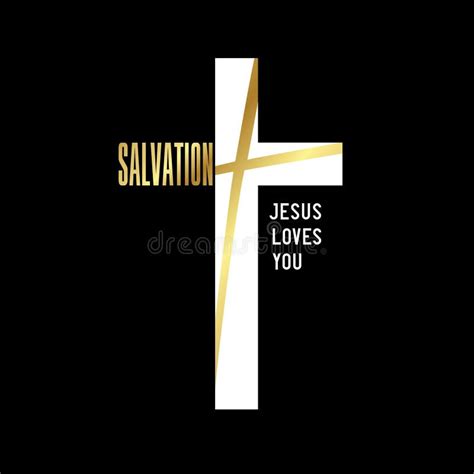 Salvation Jesus Loves You Christian T Shirt Design Stock Vector