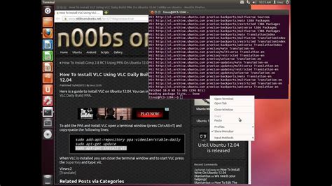 installing vlc using vlc daily ppa on ubuntu 12 04 youtube