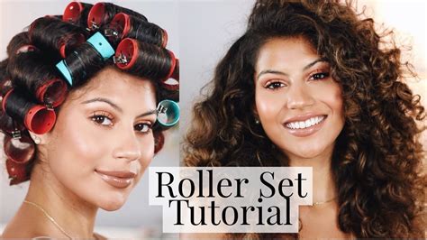 How To Heatless Roller Set On Natural Hair Youtube