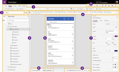powerapps builder ui how to excel
