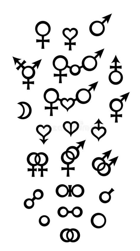 Biological Symbols And Signs Of Sex Gender Relations Stock Vector