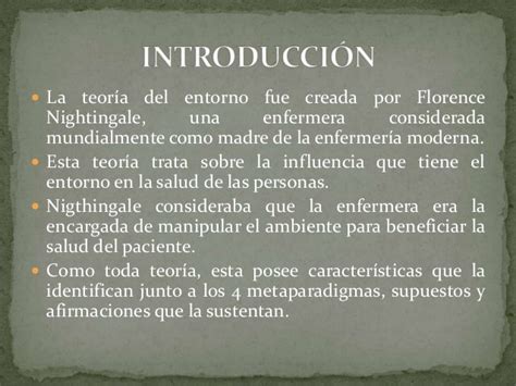 Florence Nightingale TeorÍa Del Entorno