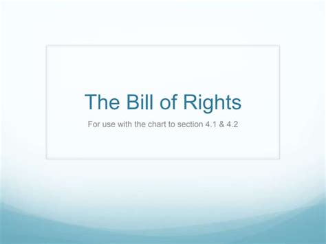 The Bill Of Rights Ppt