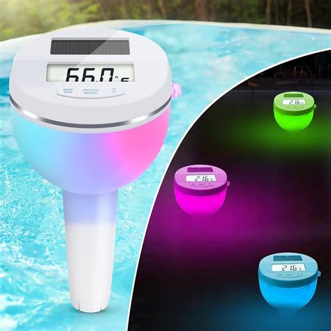 Lanpool Pool Thermometer Floating Solar Digital Pool Thermometer With
