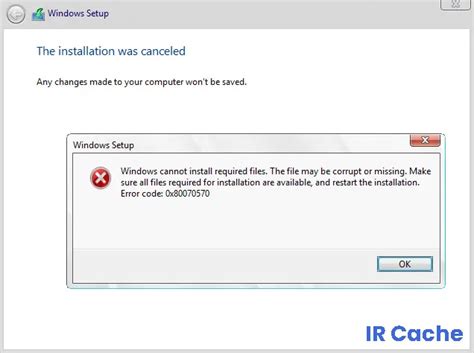 how to troubleshoot error code 0x80070570 windows cannot install