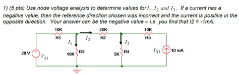 solved use node voltage analysis to determine values for