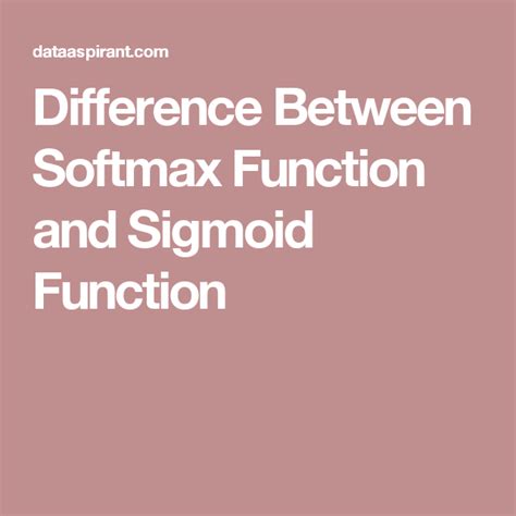 difference between softmax function and sigmoid function