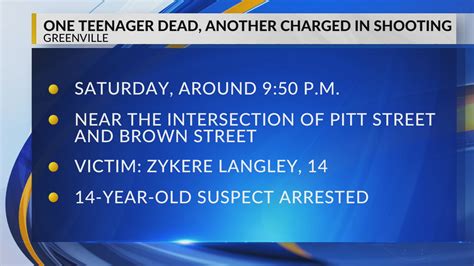 Greenville Police 14 Year Old Arrested After Shooting Killing Another
