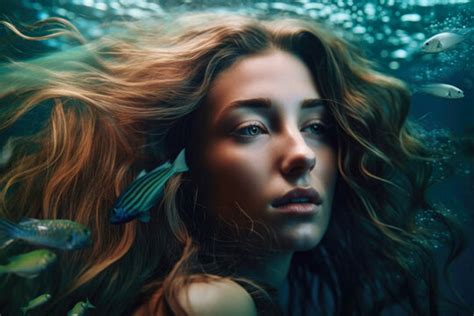 Woman Underwater Hair