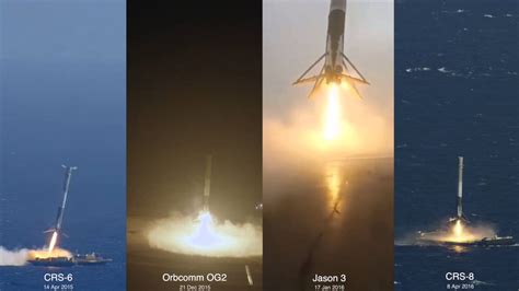 Spacex Falcon 9 Landing Attempts Side By Side Youtube