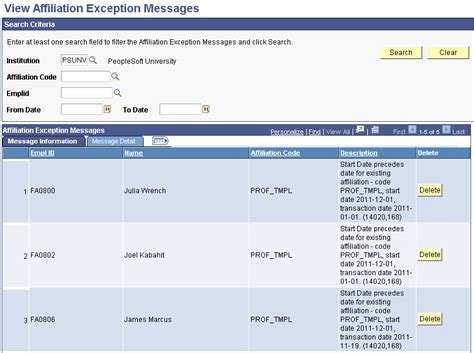 viewing affiliation exceptions