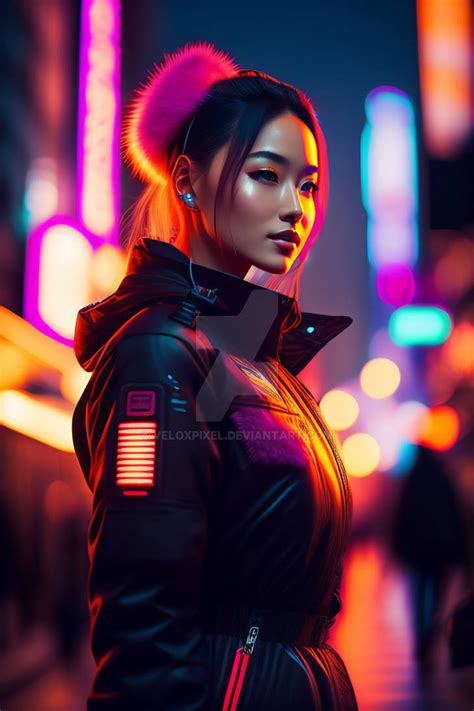 Cyberpunk Beautiful Cute Cyborg Girl 2 By Veloxpixel On Deviantart