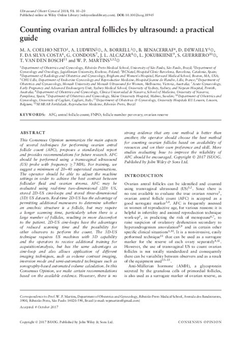 Pdf Counting Ovarian Antral Follicles By Ultrasound A Practical