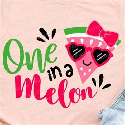 One In A Melon Svg Watermelon Svg Summer Cut Files Vacation Etsy