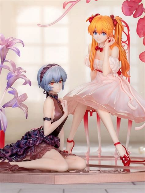 エヴァンゲリオン Illustrated By Ask 綾波レイ＆式波・アスカ・ラングレー 1 7 Pvc セット 花の言 Ver 国内