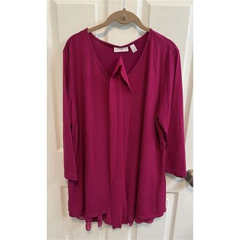 Susan Graver Tops Susan Graver Xl Tunic Pink Sash 34 Sleeve Picked