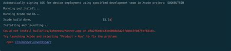 could not install build ios iphoneos runner app on · issue 29437