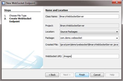 using binary websockets with java ee 7 and javafx clients