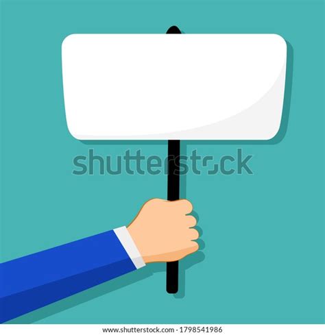 Hand Holding Placard Banner Design Billboard Stock Vector Royalty Free
