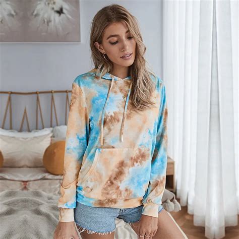 Autumn Winter Casual Tie Dye Hoodies Women 2020 New Full Sleeve Hooded