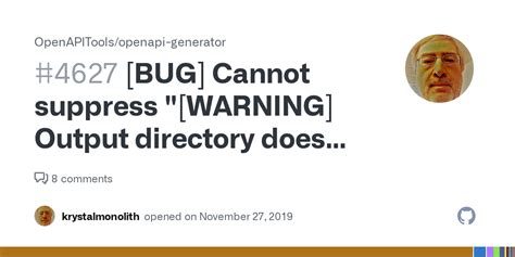 [bug] cannot suppress [warning] output directory does not exist or is