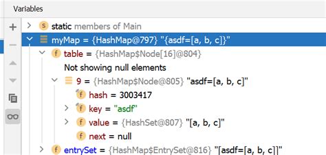 debugging java map how to make intellij debug panel