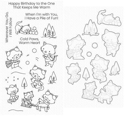 My Favorite Things Winter Kittens Clear Stamps And Dies Set Simon