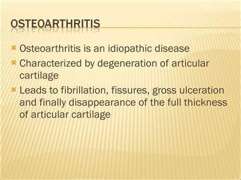 Pathophysiology Of Osteoarthritis