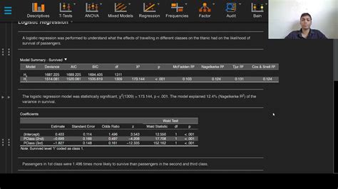 3 Logistic Regression Reporting Your Results Youtube