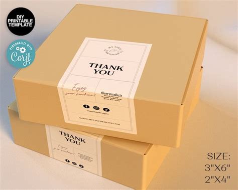 Buy Packaging Label Box Custom Editable Box Seal Sticker Diy