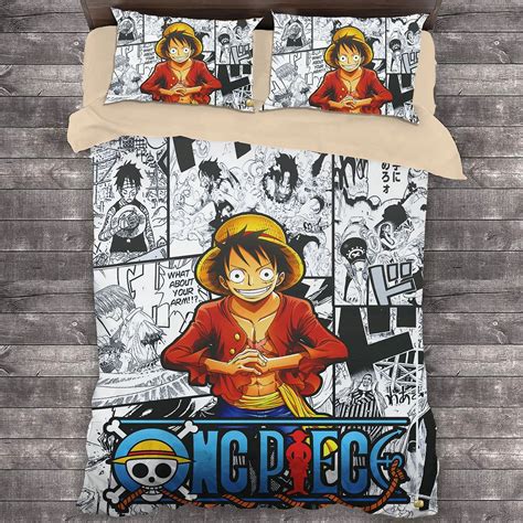 Parure De Lit Bande Dessinée One Piece Luffy 3 Housse De Couette Ense