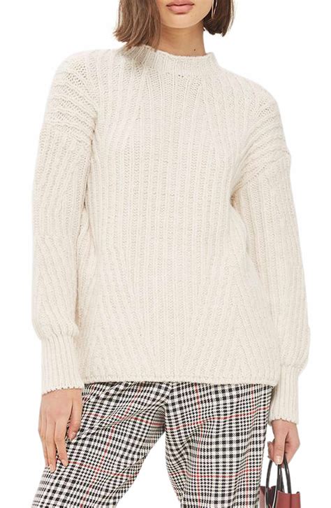 Main Image Topshop Deflected Rib Sweater Turtleneck Sweater Outfit