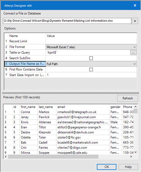the data school dynamic input in alteryx