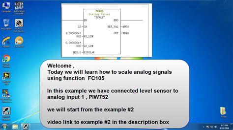 simatic manager and factory io lesson 3 fc105 block analog scaling