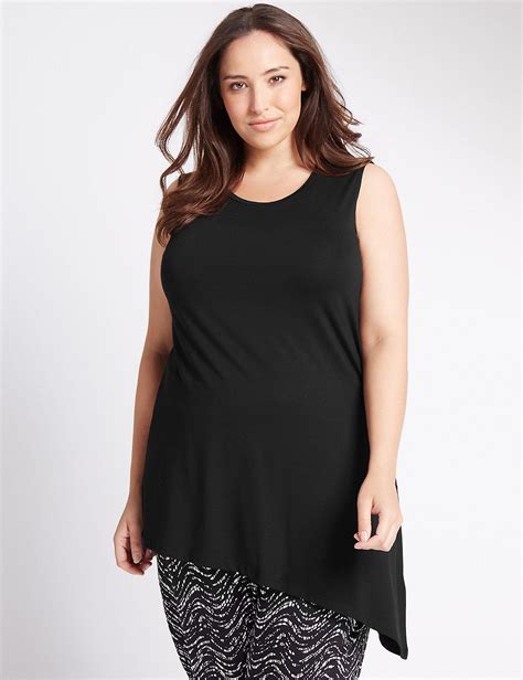 Plus Sleeveless Asymmetric Hem Tunic Mands Collection Mands