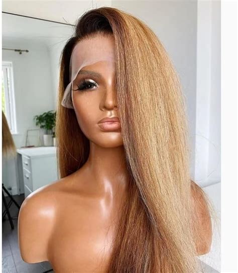 Jnymell Ombre Blonde Kinky Straight Human Hair Wigs Pre