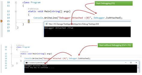 back to basic difference between start debugging and start without