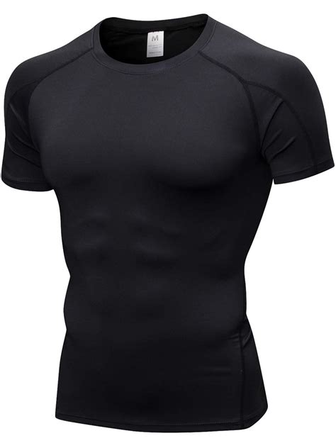 Mens Compression Shirts Short Sleeve Workout T Shirt Cool Dry