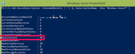 determining core counts in azure powershell the psconfig