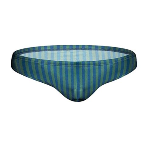 Sexy Male Striped Swimwaer Briefs Low Rise Mens Nylon Bikini Swimsuit