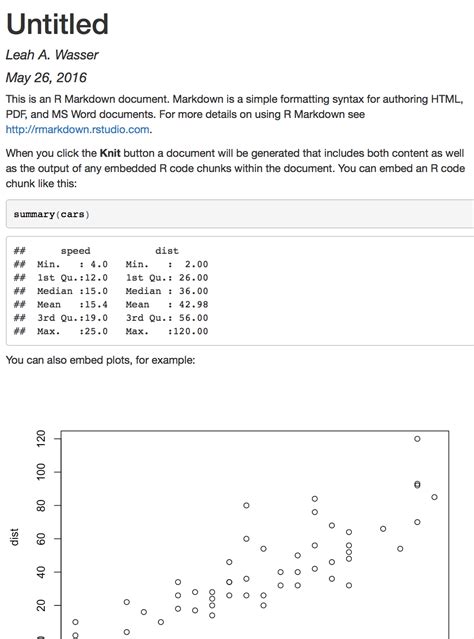 introduction to r markdown and knitr connect data methods and results