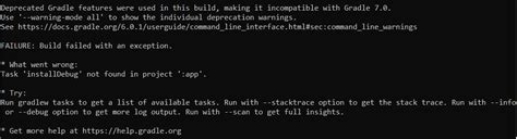 installdebug not found in root project android react native stack