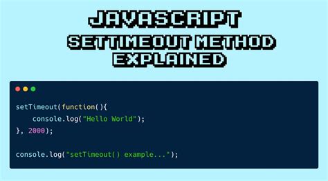 javascript settimeout how to set a timer in javascript or sleep for