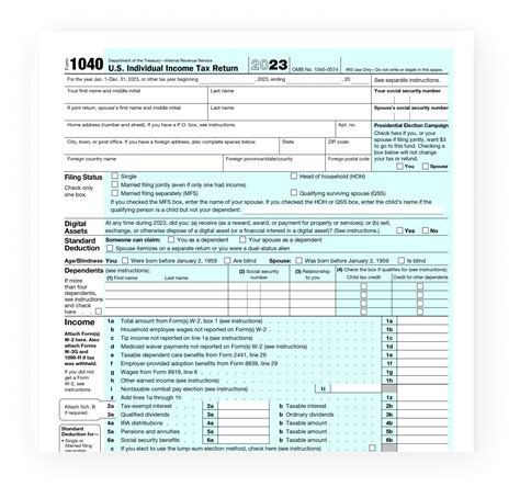 Irs Form 1040 2023 Printable Forms Free Online