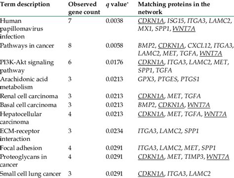 Kegg Pathway Analysis Of The Significantly Dysregulated Genes In