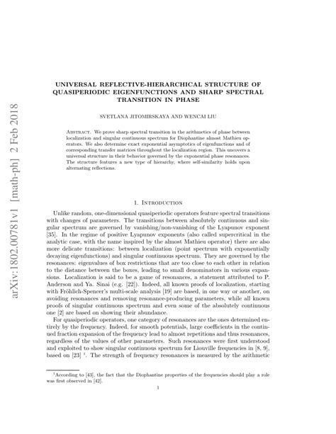 pdf universal reflective hierarchical structure of quasiperiodic