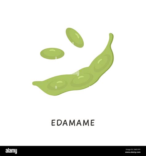 Vector Cartoon Edamame Green Beans Illustration Soybean Pods Isolated