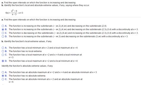 solved a find the open intervals on which the function is