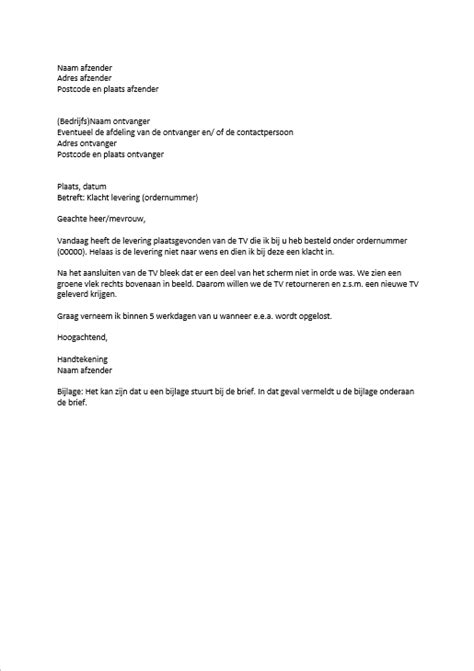 Formele Brief Engels Voorbeeld